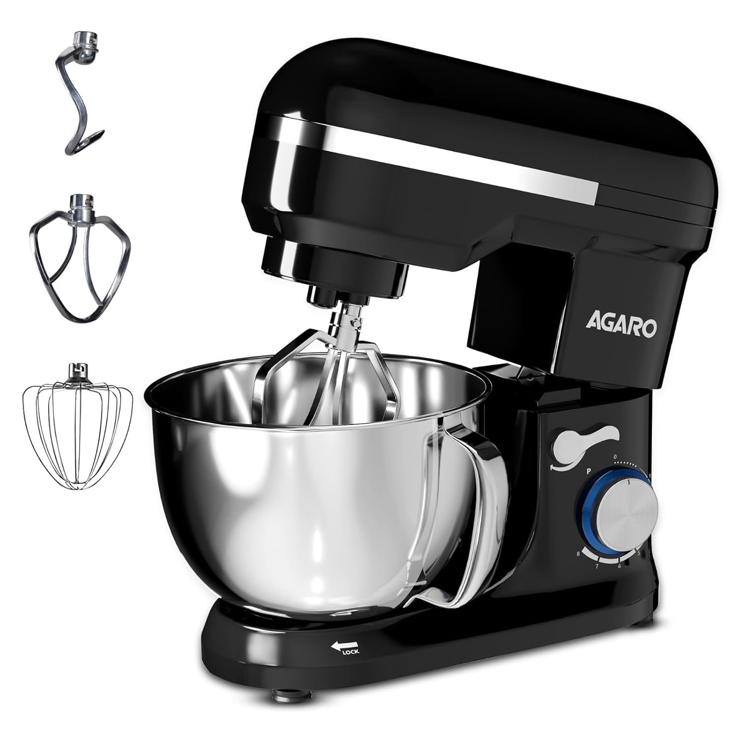 Agaro Royal Stand Mixer | 5 L | 1000W | 8 Speeds | Black | – Infinia ...