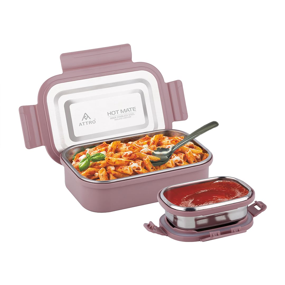 Attro Hot Mate SS Lunch Box | Airtight Leak Proof | Unbreakable | 4 Si ...